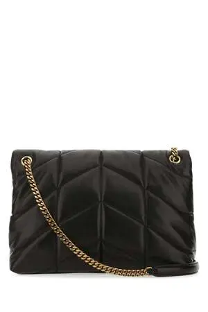 Saint Laurent Nappa Leather Medium Loulou Shoulder Bag - Black