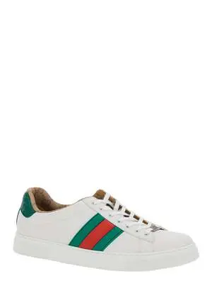 Gucci Ace Low Top Sneakers With Web Detail