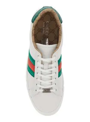 Gucci Ace Low Top Sneakers With Web Detail