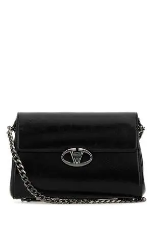 Valentino Garavani Leather Vlogo Shoulder Bag - Black