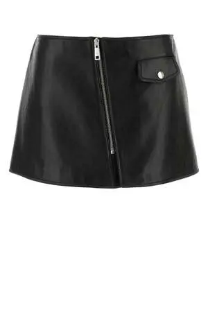 Prada Leather Mini Skirt - Black