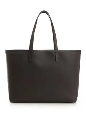 Burberry Reversible Grained Calfskin Tote Bag With Knight Stamp - Cream
