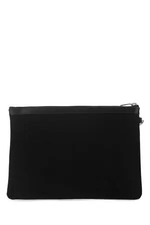 Saint Laurent Canvas Rive Gauche Clutch - Black