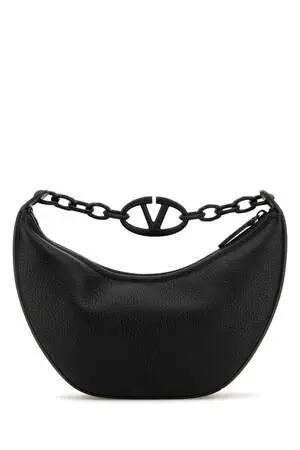 Valentino Garavani Small Hobo Vlogo Moon Bag - Black