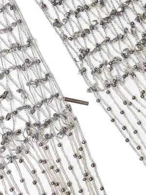Dries Van Noten Beaded Scarf-like Necklace With Fringes