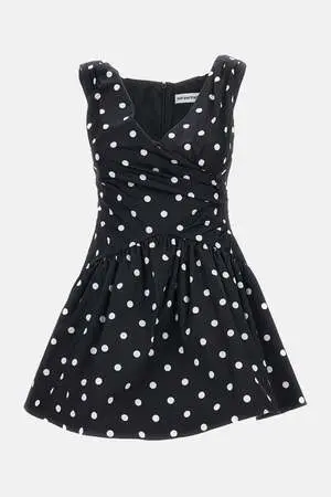 SELF-PORTRAIT Black Polka Dot Cotton Mini Dress - Multicolor
