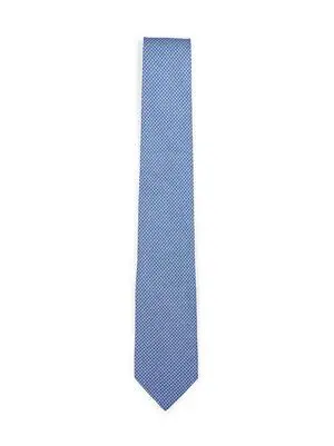 FERRAGAMO Gancini Print Silk Neck Tie - Multicolor
