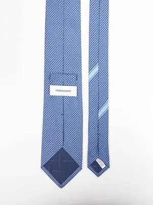 FERRAGAMO Gancini Print Silk Neck Tie