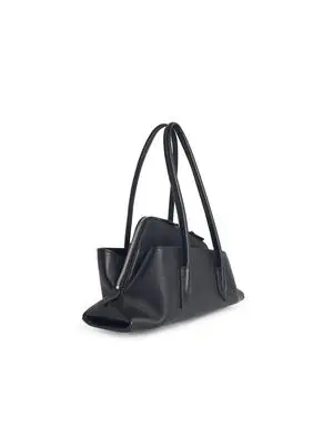 Attico La Passeggiata Small Leather Bag - Black