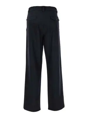 Moncler Wool Relaxed Fit Drawstring Pants With Logo Patch - Multicolor