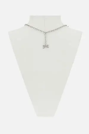 SELF-PORTRAIT Crystal Bow Choker Necklace