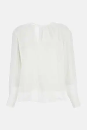 Max Mara Round Neck Blouse With Ruched Detailing