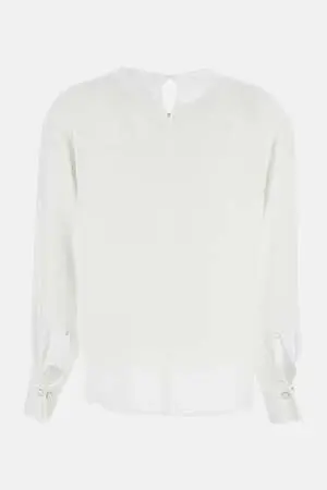 Max Mara Round Neck Blouse With Ruched Detailing