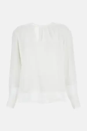 Max Mara Round Neck Blouse With Ruched Detailing - Multicolor