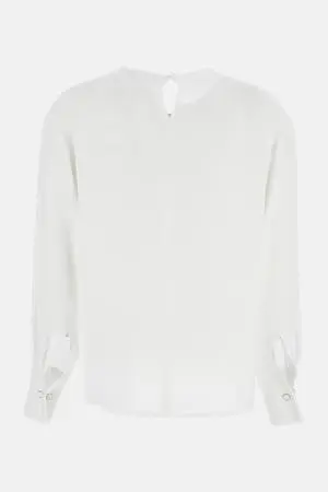 Max Mara Round Neck Blouse With Ruched Detailing - Multicolor