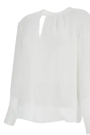 Max Mara Round Neck Blouse With Ruched Detailing - Multicolor
