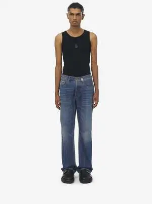 Alexander McQueen High-waisted Straight Leg Jeans - Multicolor