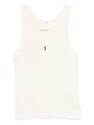 Saint Laurent Logo Cotton Tank Top - Multicolor