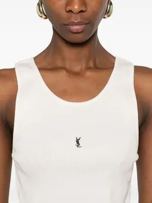 Saint Laurent Logo Cotton Tank Top