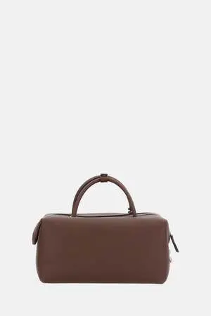Max Mara M" Shaped Holdall Cargo Bag In Smooth Calfskin Leather - Multicolor