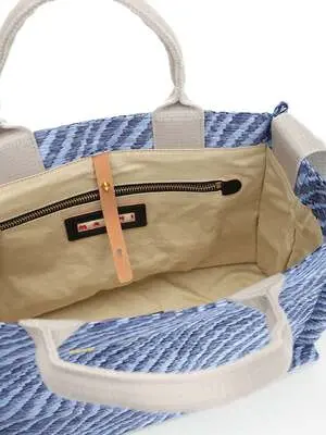 Marni Raffia-effect Handbag - Blue