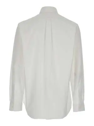 Givenchy White Shirt With Logo Embroidered On The Front In Cotton - Multicolor