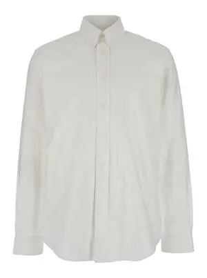 Givenchy Givenchy Men White Shirt With Logo Embroidered On The Front In Cotton Man Multicolor