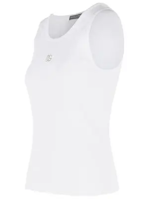 Dolce & Gabbana Textile Glass Blend Tank Top - White