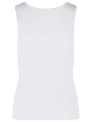 Dolce & Gabbana Textile Glass Blend Tank Top - White