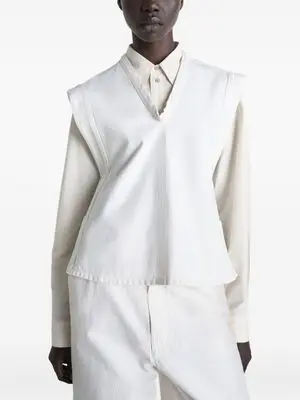 LEMAIRE Cotton V-neck Tank Top With Belt - Multicolor