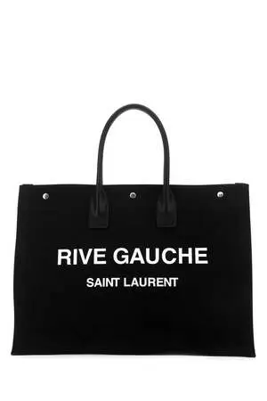 Saint Laurent Canvas Large Rive Gauche Shopping Bag - Black