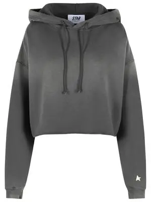 GOLDEN GOOSE GOLDEN GOOSE Cropped Cotton Hoodie With Star Print