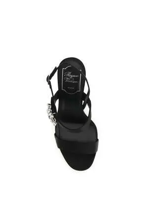 ROGER VIVIER Bouquet Stiletto Sandals With Floral Rhinestones
