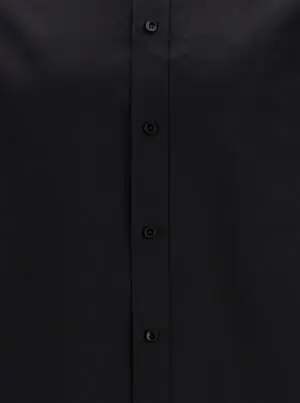 Saint Laurent Black Oversize Satin Shirt In Silk - Multicolor