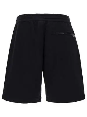 Alexander McQueen Cotton Shorts With Logo Print - Multicolor