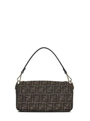 Fendi Tobacco Brown Ff Jacquard Baguette Shoulder Bag - Multicolor