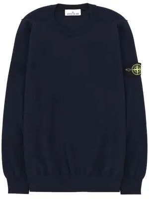 Stone Island Jersey With Logo - Blue