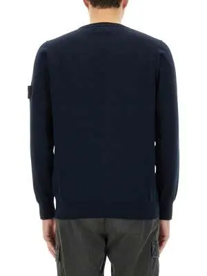 Stone Island Jersey With Logo - Blue