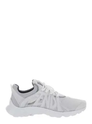 Fendi Grey Techno Mesh Sneakers With Logo - Gray