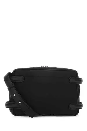 Alexander McQueen Nylon Shoulder Bag With Silver Tone Finishing - Black