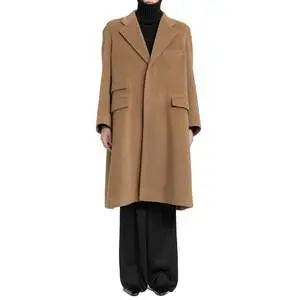 Saint Laurent Oversized Wool Coat With Classic Lapels