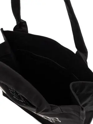 GANNI Recycled Cotton Large Tote Bag With Logo - Multicolor