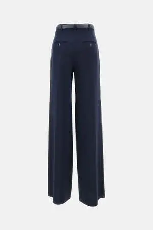 Max Mara Blue Cady Wide Leg Trousers