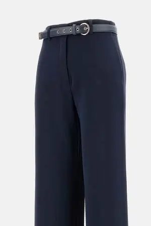 Max Mara Blue Cady Wide Leg Trousers