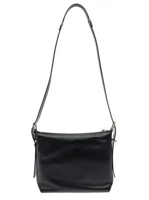 Givenchy Voyou Black Leather Crossbody Bag With Logo And Buckle Detail - Multicolor