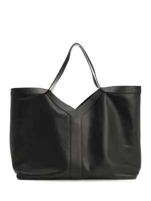 Saint Laurent Y Maxi Tote Bag In Hammered Leather - Black