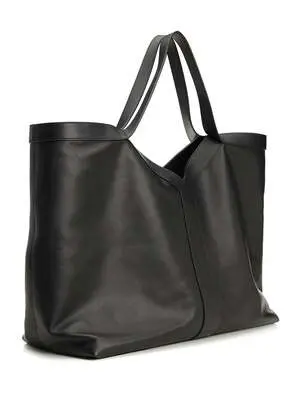 Saint Laurent Y Maxi Tote Bag In Hammered Leather - Black