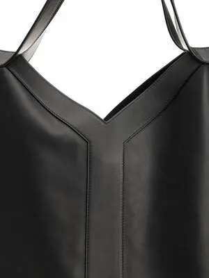 Saint Laurent Y Maxi Tote Bag In Hammered Leather - Black