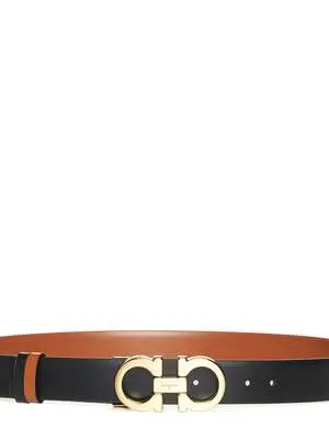 FERRAGAMO Reversible Leather Gancini Belt - Multicolor