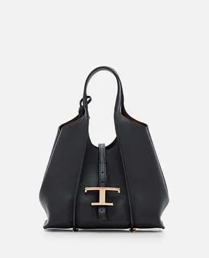 TOD'S Timeless Leather Shopping Bag With T Pendant - Multicolor